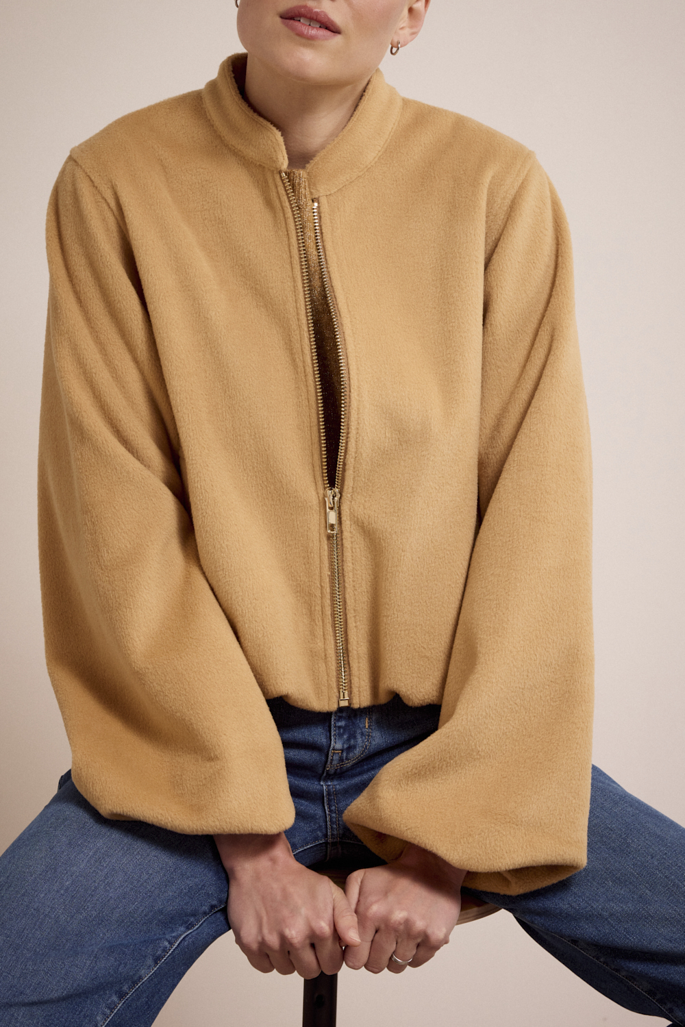 Balloon-Shaped Bomber Jacket | 002801 - Camel Melange | 40/8 | 77280
